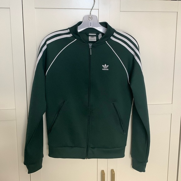 adidas Originals | Jackets & Coats | Adidas Green Zip Up | Poshmark